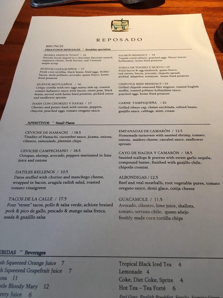 Menu at Reposado pub & bar, Palo Alto