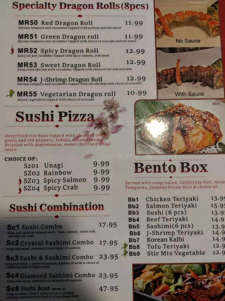 Menu at Sushi Fang restaurant, New Minas