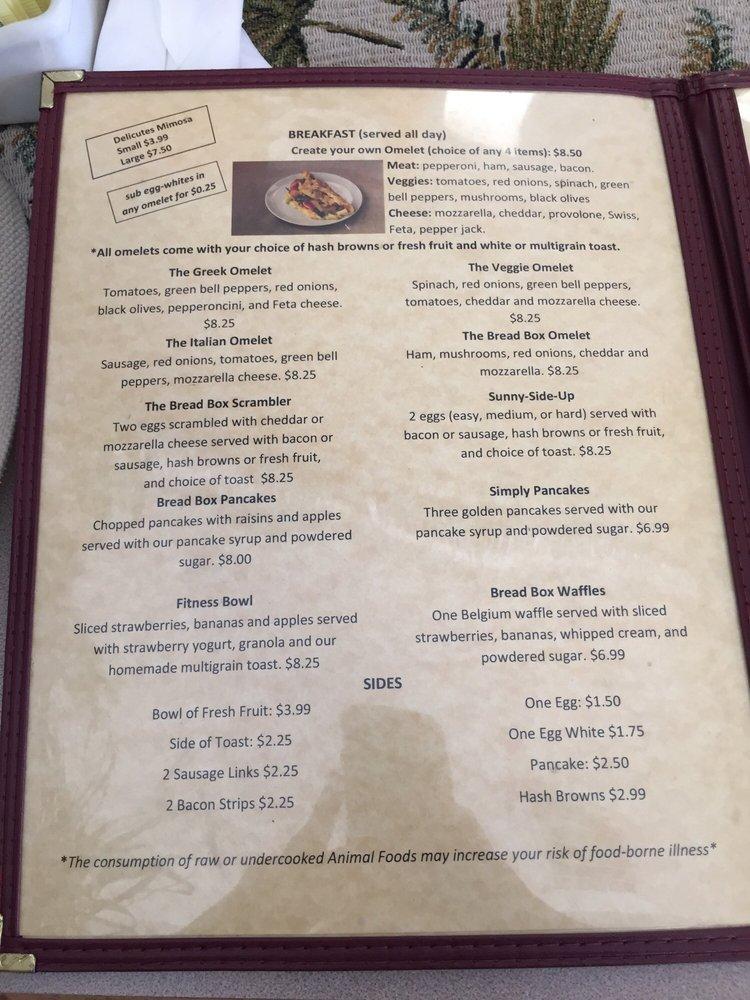 Menu at The Pizza Box pizzeria, Virginia Beach