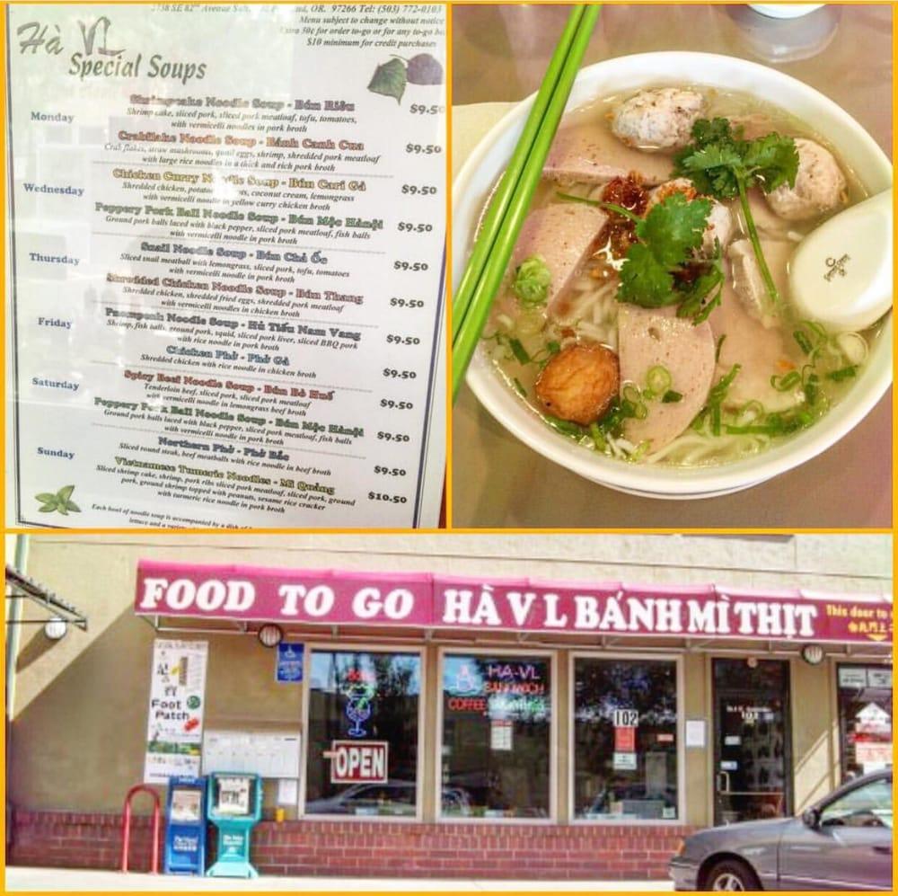 Menu at HA VL Vietnamese Noodle Soup restaurant, Portland
