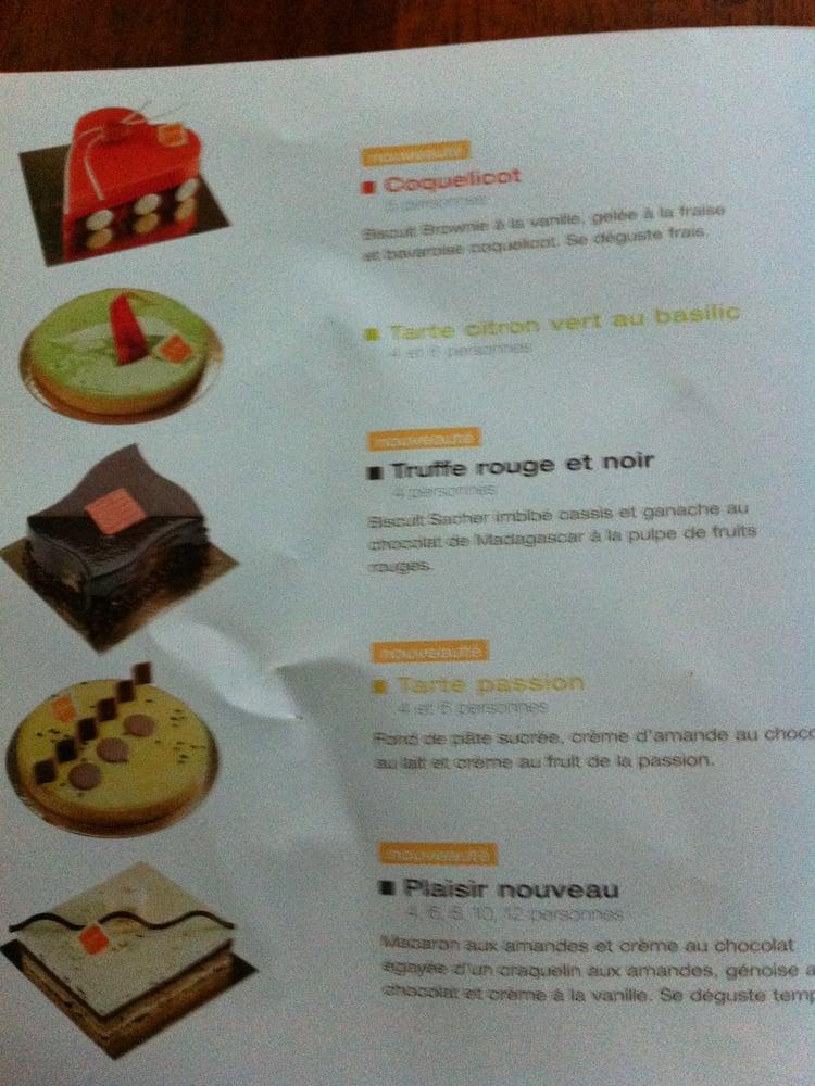 Menu at Thierry Mulhaupt Patissier desserts, Colmar