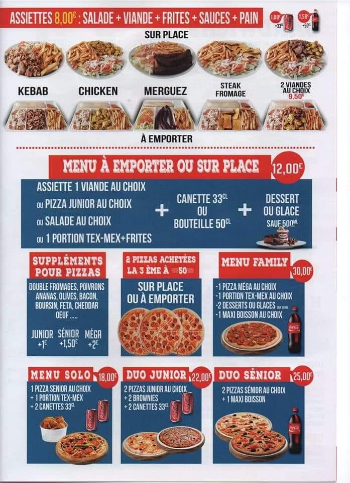 Menu at Pizza New Delice pizzeria, Reims