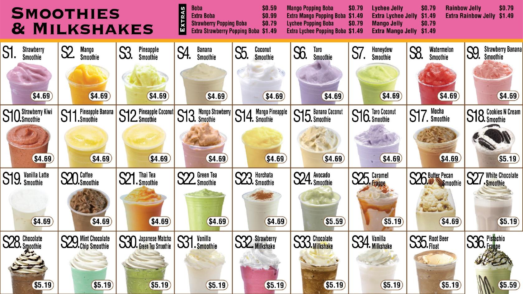Menu at Sweet Daze Donut & Boba pub & bar, Menifee