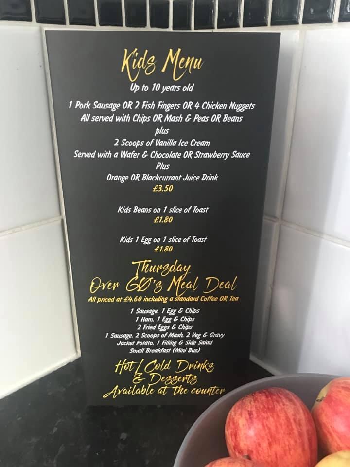Menu at The Bus Station Cafe, Boston