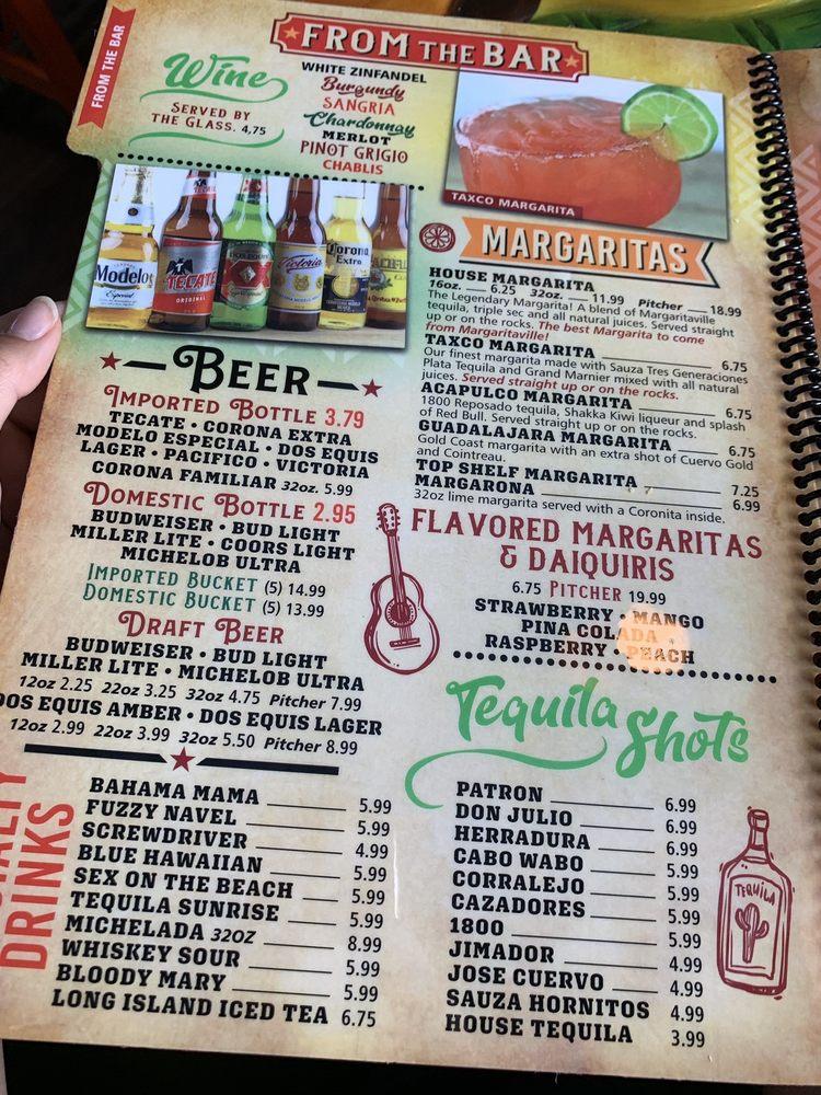 Menu at El Taxco Mexican Grill & Bar, Somerset, 918 S Hwy 27