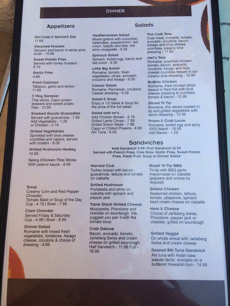 Menu at Harvest Moon Restaurant, Modesto