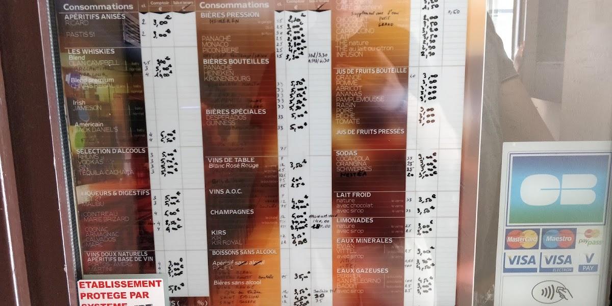 Menu at Le Sparrow pub & bar, Roanne, 90 Rue Jean Jaurès