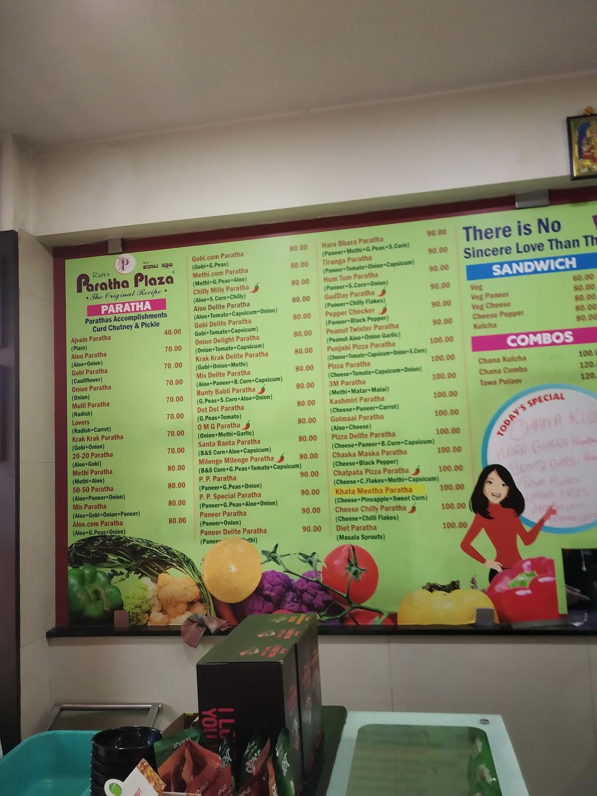 Menu at Rishi’s Paratha Plaza Sanjay Nagar, Bengaluru