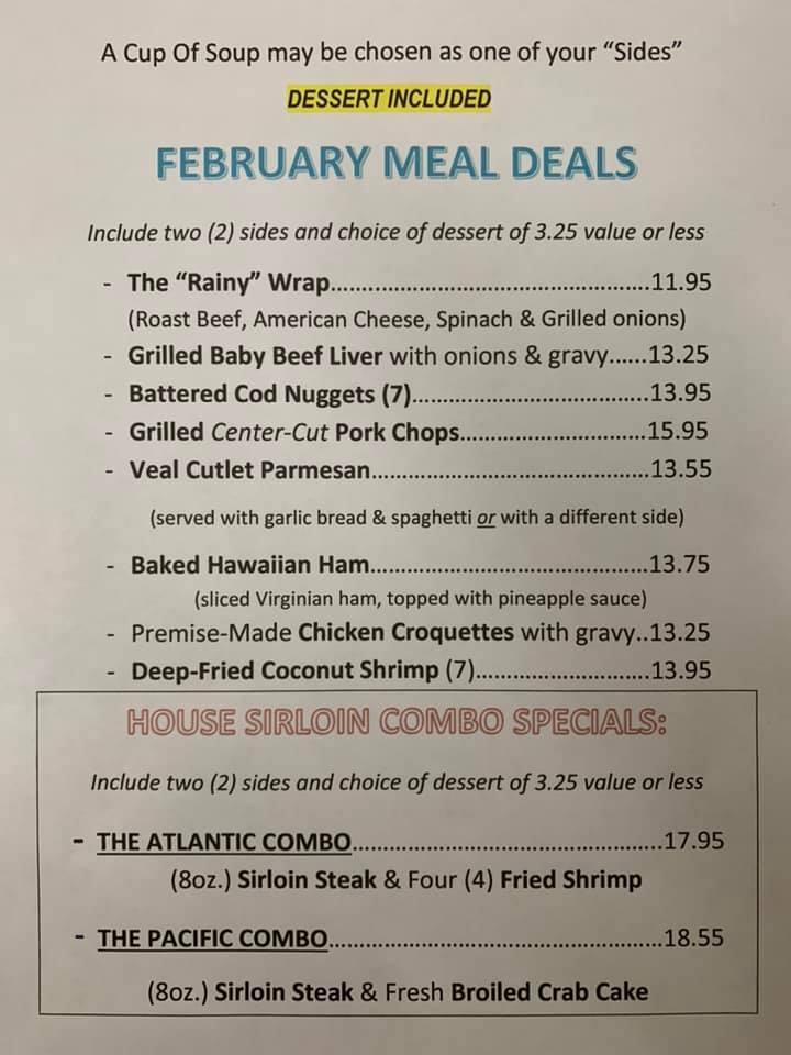 Menu at Snydersville Family Diner restaurant, USA