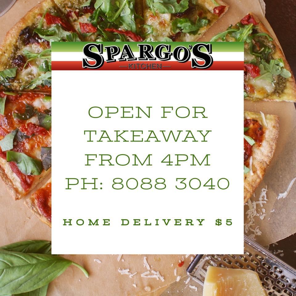 Menu at Spargos Kitchen restaurant, Broken Hill