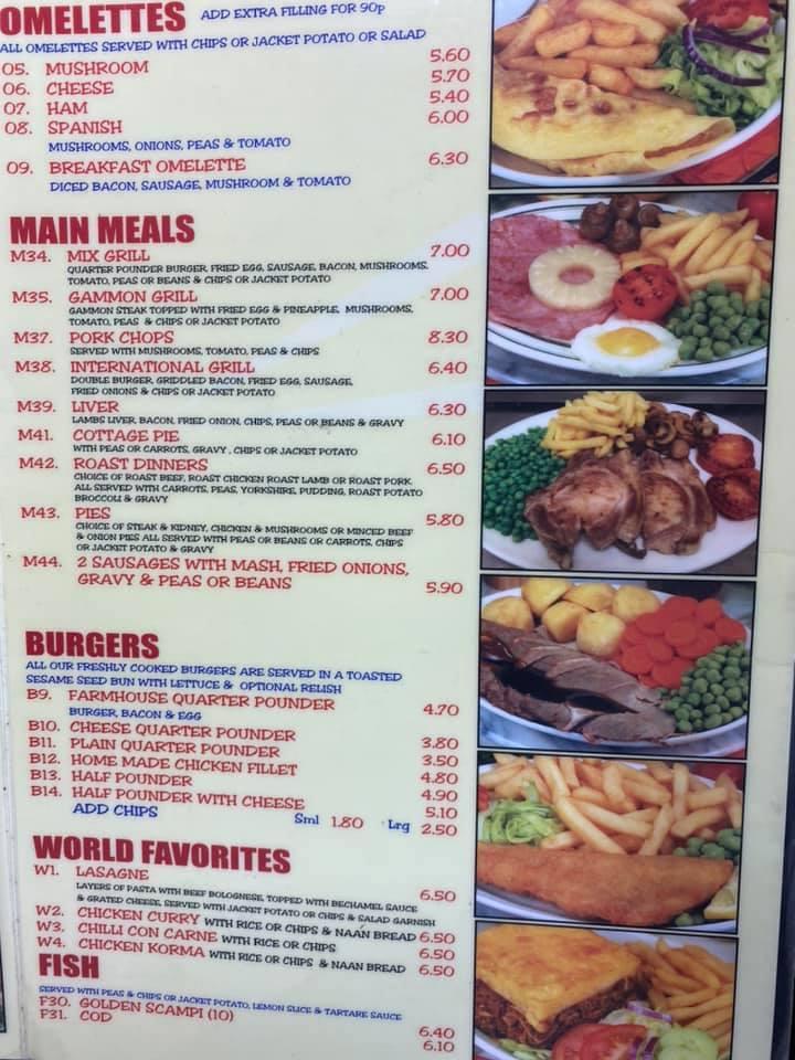Menu at Café Continental cafe, Eastbourne, 223 Seaside