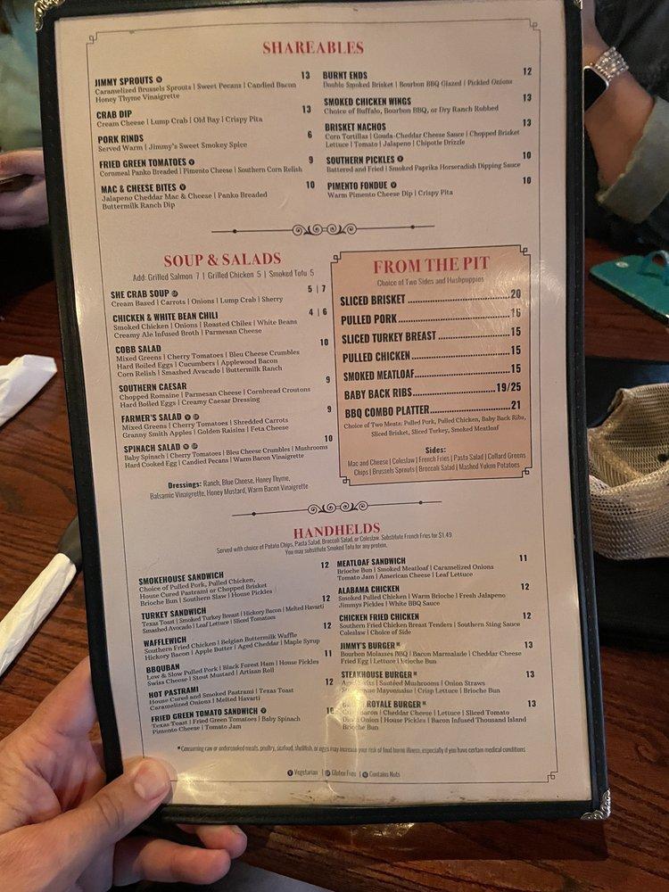Menu at Jimmy Madison's restaurant, Harrisonburg, 121 S Main St #3602