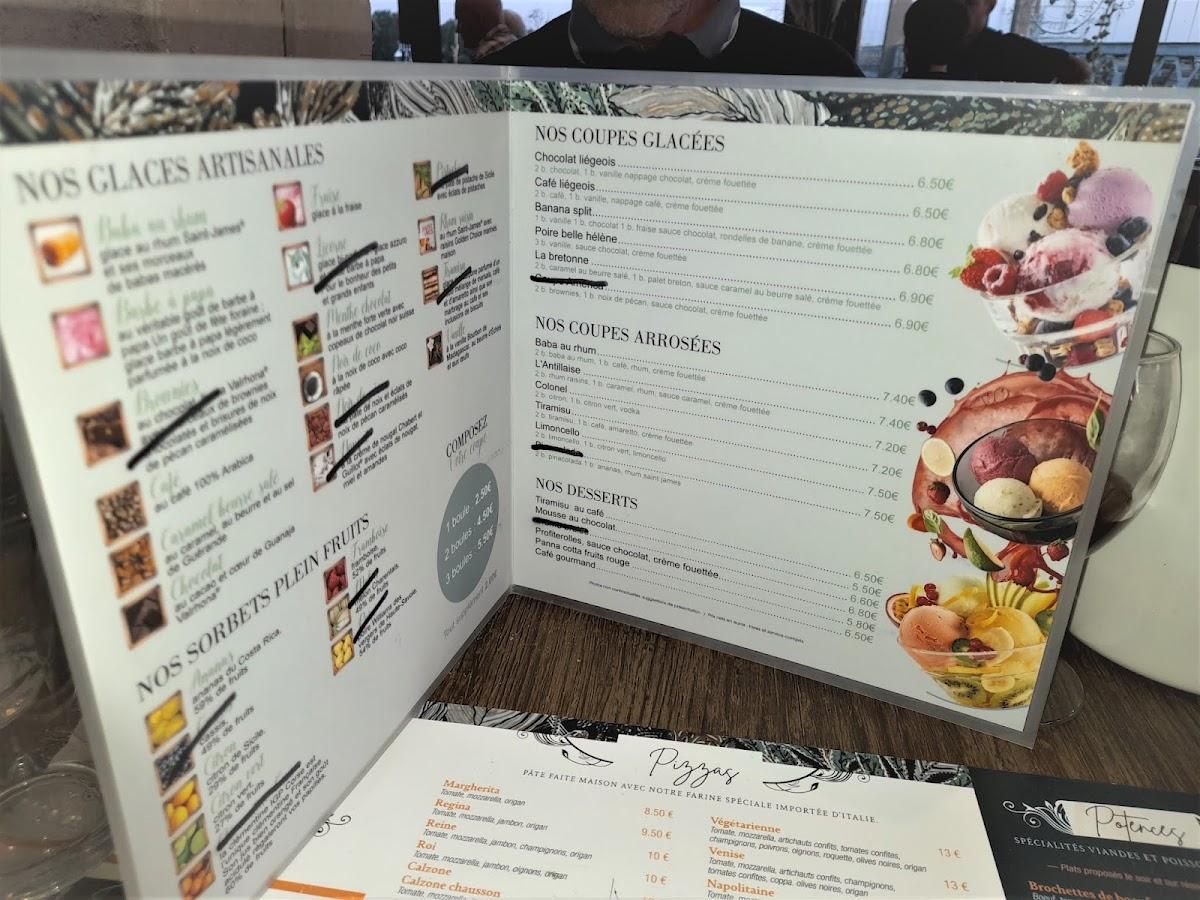 Menu at Le Valentino pizzeria, Varades