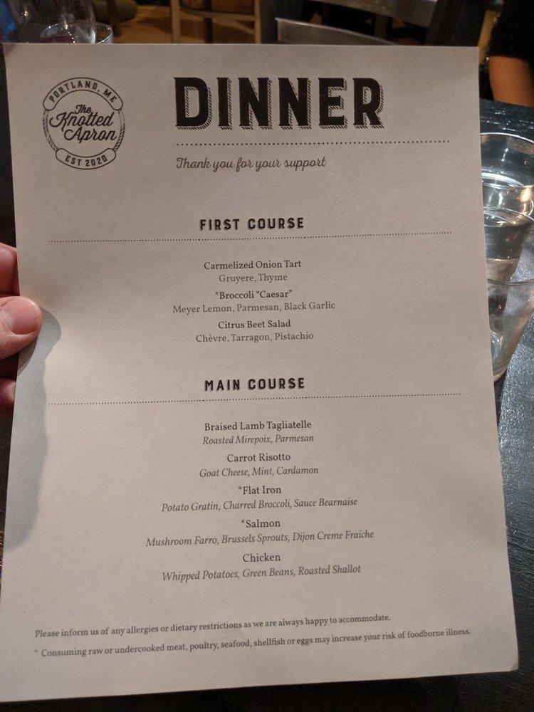Menu at The Knotted Apron pub & bar, Portland
