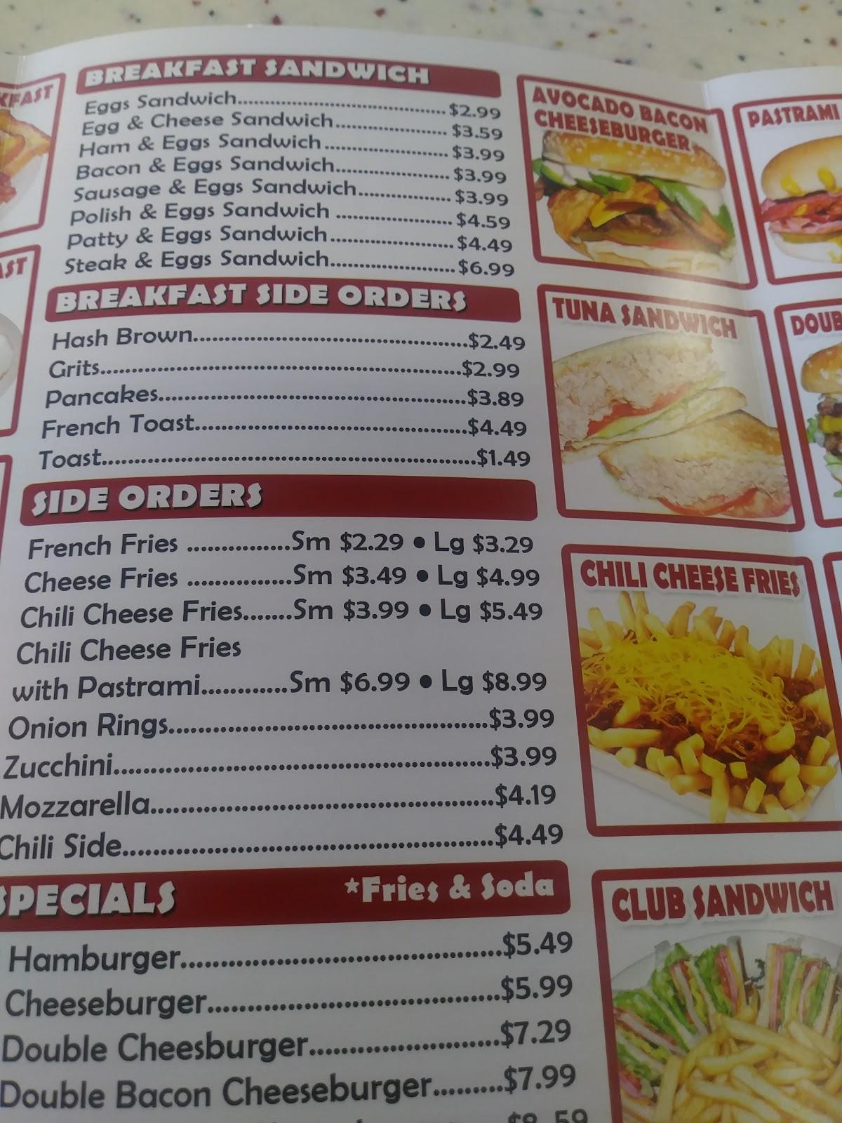 Carta del restaurante Tony's Burgers, Compton, 107 E little Towne city ...
