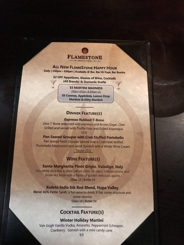 Menu at FlameStone American Grill pub & bar, Trinity