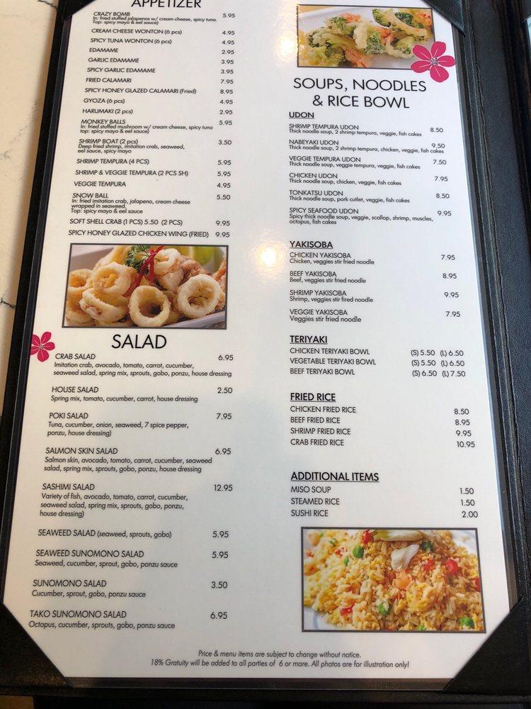 Menu at Kaiyo Sushi restaurant, Chula Vista