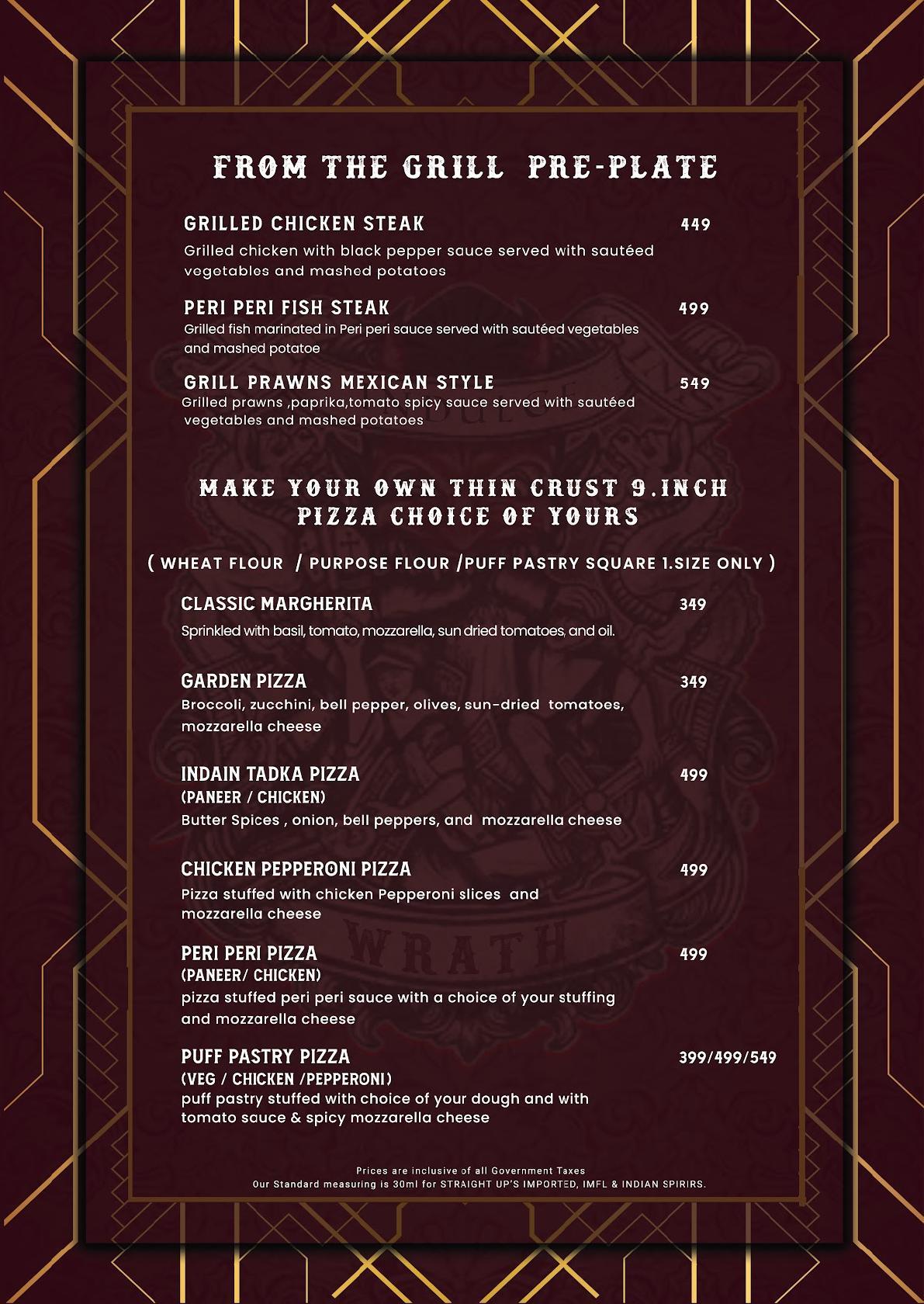 Menu at Seven Sins Bar & Pub, Chennai