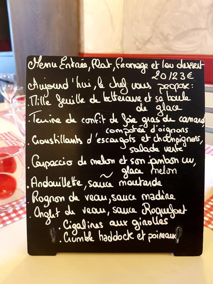 Carta de Restaurant Chez Lucie, Dicy