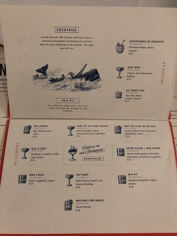 Menu at Fin & Fino pub & bar, Charlotte