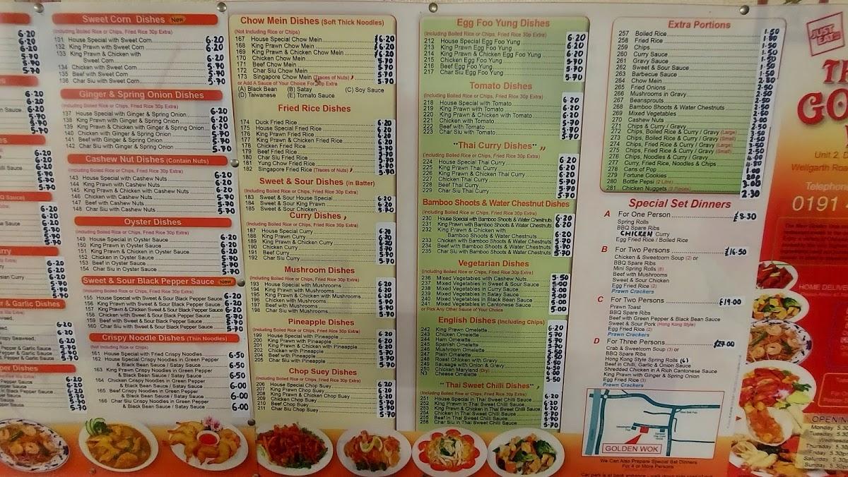 Menu at NEW Golden Wok, Washington