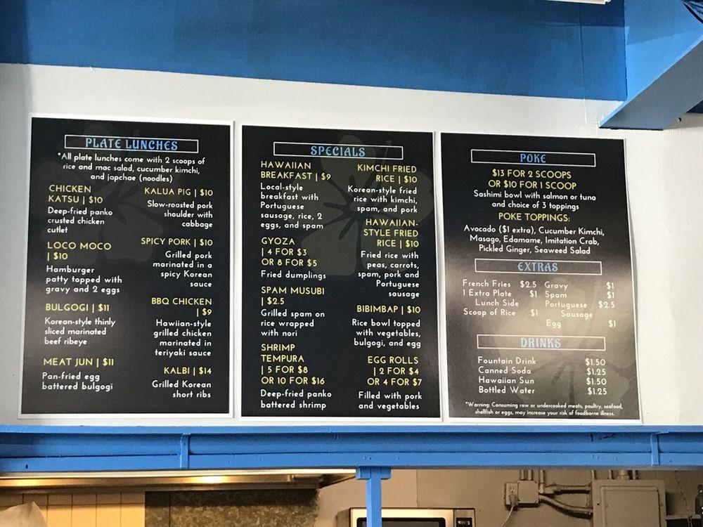 Menu at Ohana Kitchen restaurant, Burien