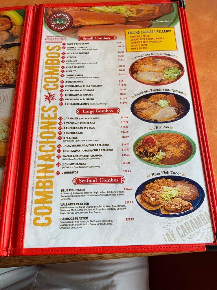 Menu at Ay Caramba Tres Amigos restaurant, Wenatchee
