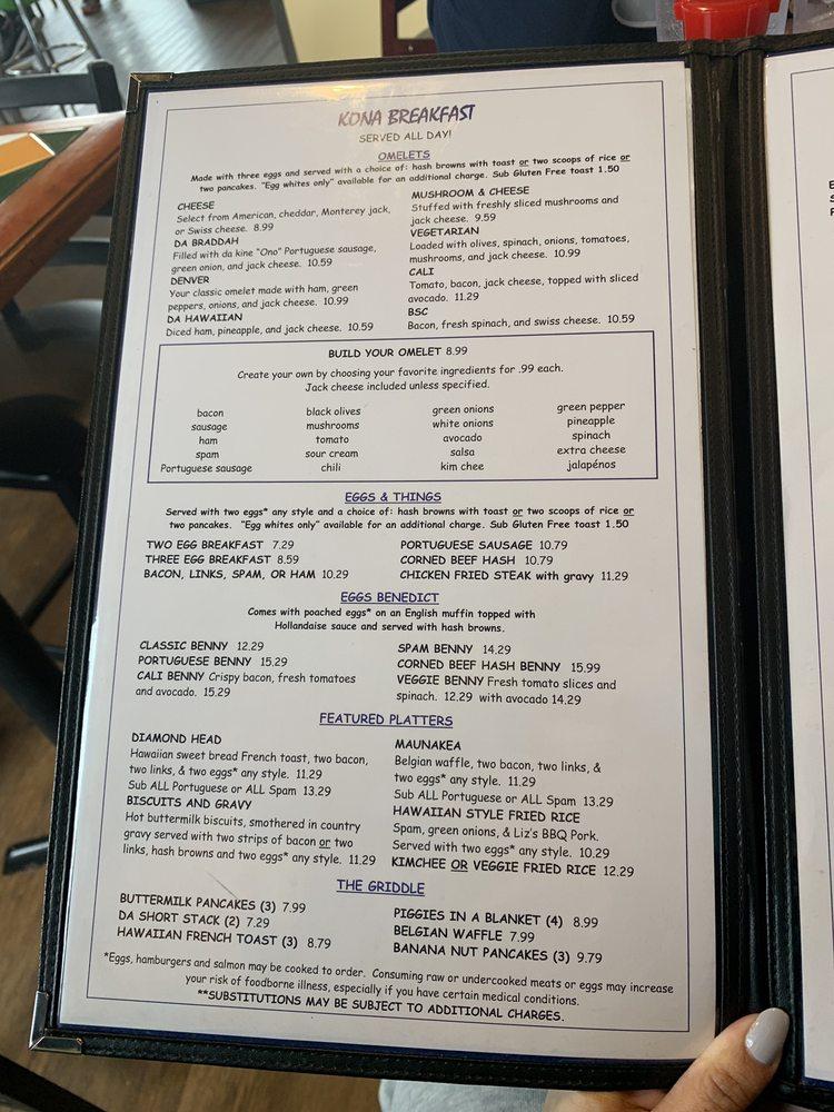 Menu at Kona Kitchen - Lynnwood restaurant, Lynnwood