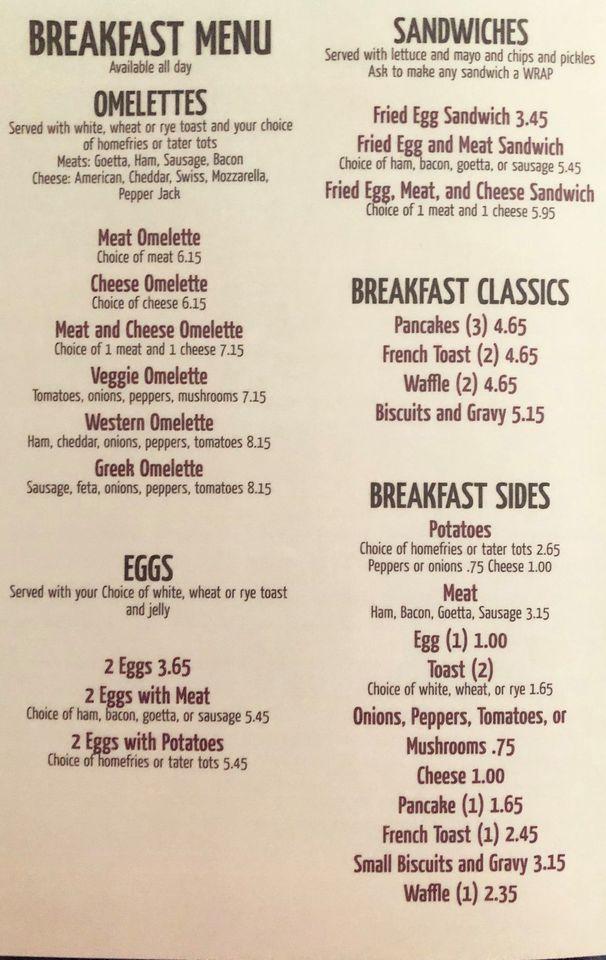 Menu at Patrick's Sports Bar & Grill, Cincinnati