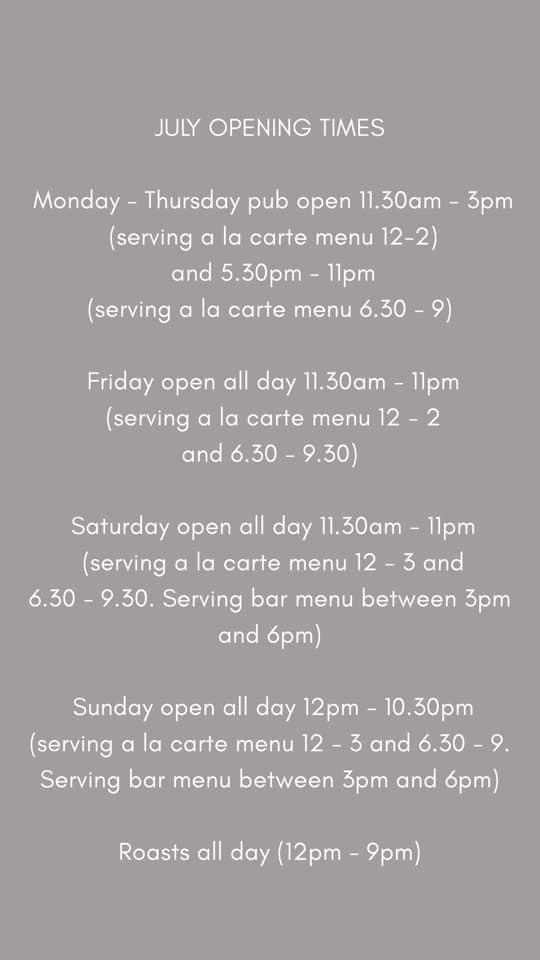 Menu at Three Cranes pub & bar, Biddenden