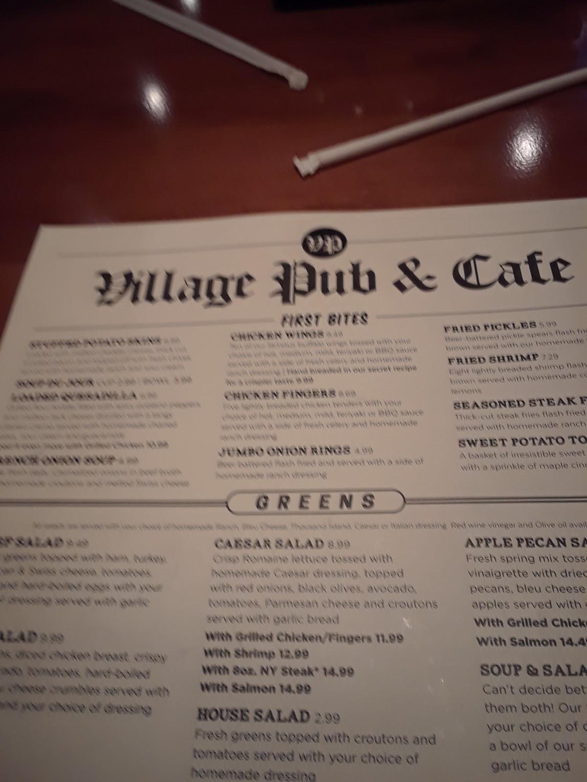 Menu at Village Pub & Poker, Las Vegas, S Rainbow Blvd