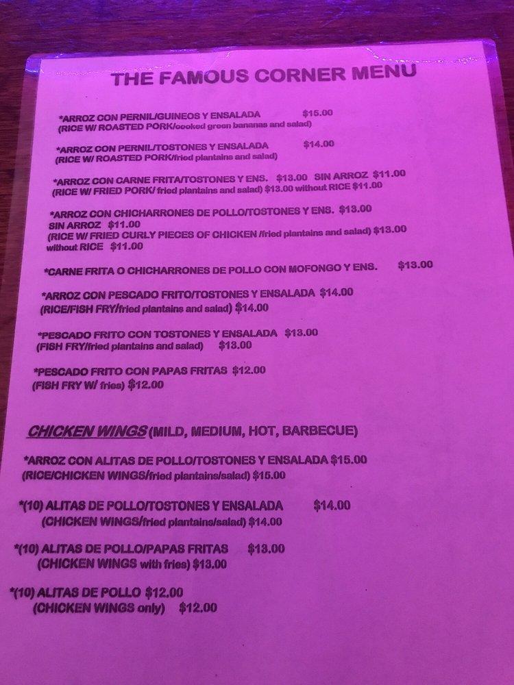 Menu at Famous Corner pub & bar, Buffalo, 16 S Cedar