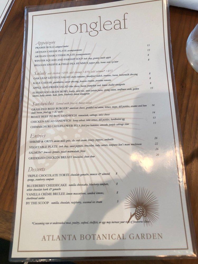 Menu at Longleaf Restaurant, Atlanta