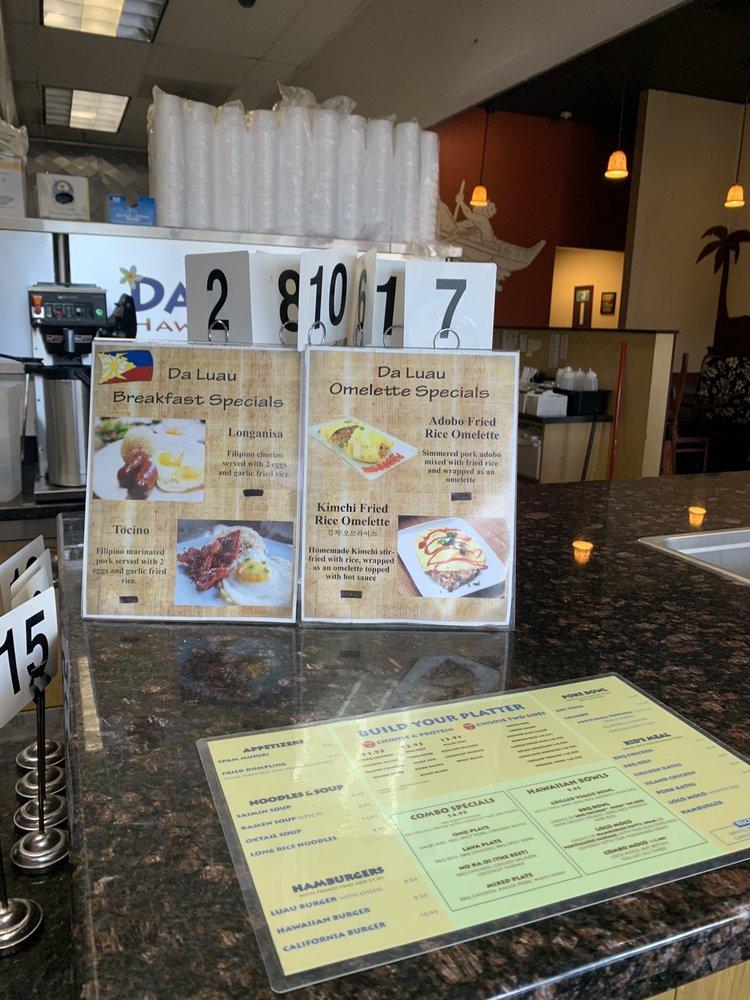 Menu at Da Luau Hawaiian Grill restaurant, Irvine, Jeffrey Rd