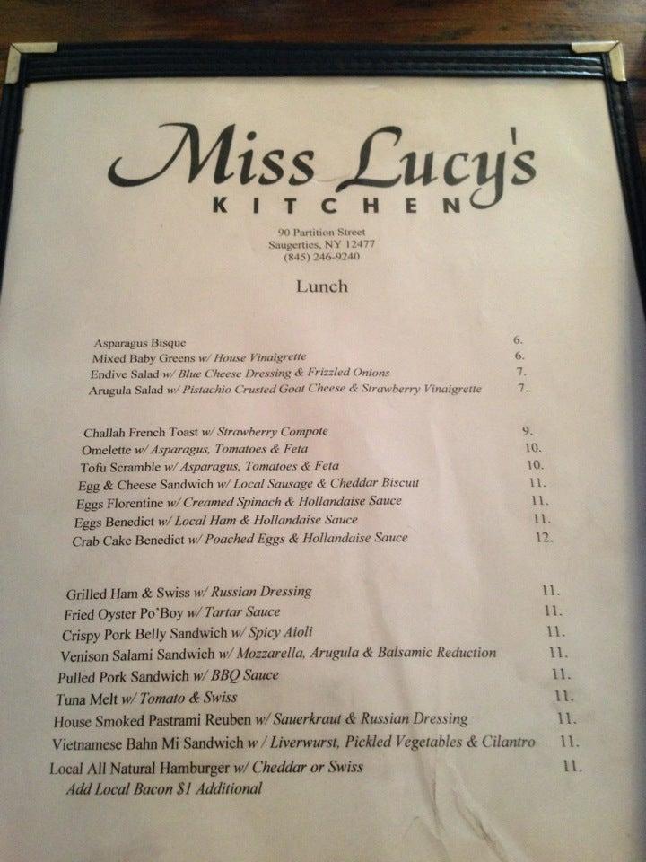 Menu at Miss Lucy's Kitchen restaurant, Saugerties