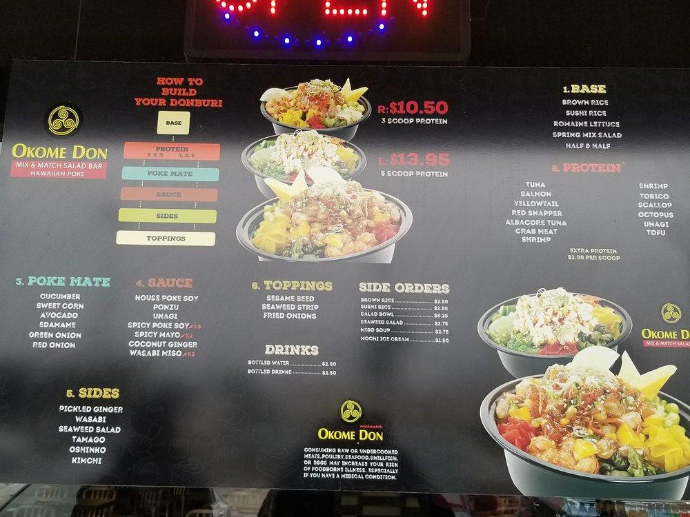 Menu at Okome Don restaurant, Houston
