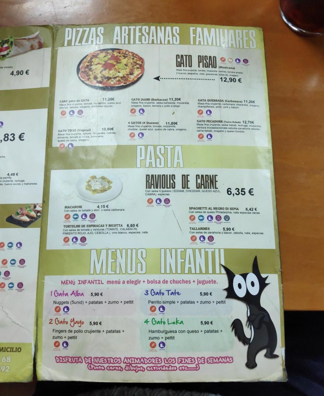 Menu at Restaurante El Escondite del gato, Seville, C. Eufrates