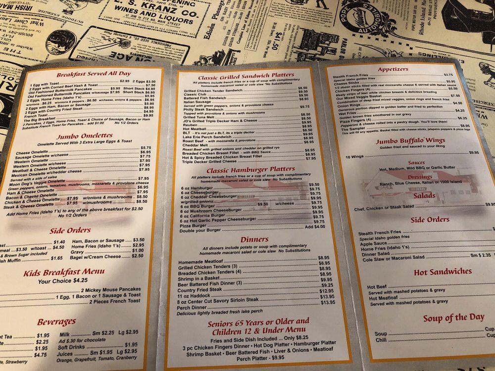 Menu at State Street Diner restaurant, Conneaut