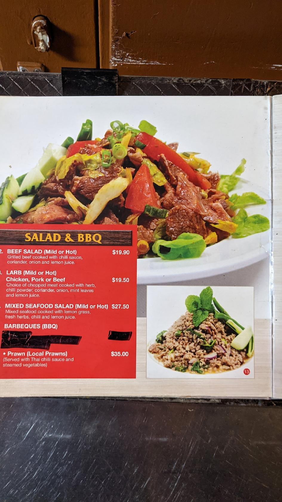 Menu at Thai Diamond Restaurant, Scarness, 353 Esplanade