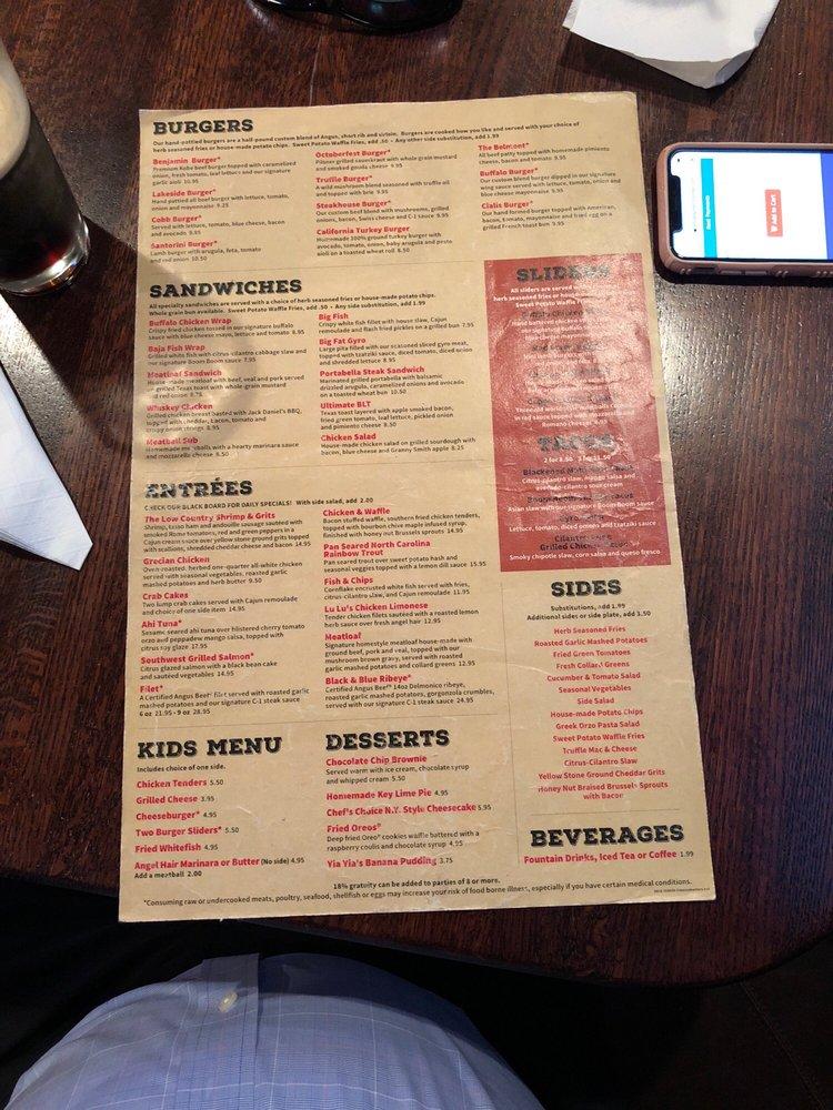 Menu at Copper Premium Pub, Lake Wylie