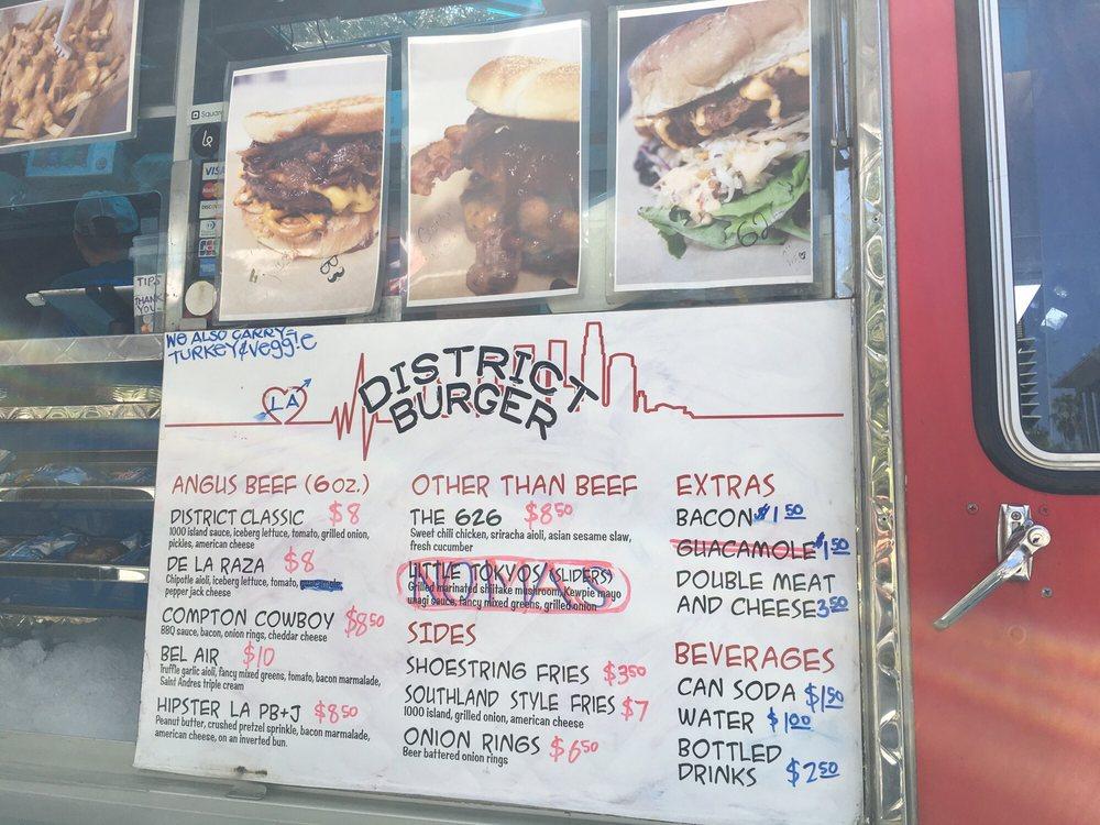 Menu at District Burger, Rosemead