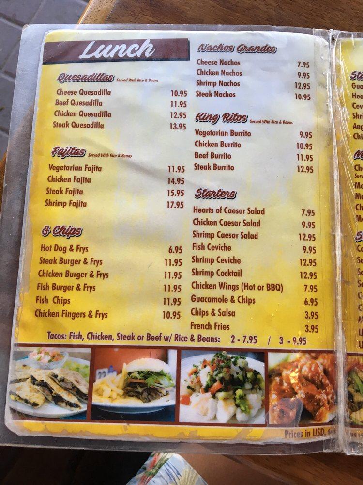 Menu at Eco Bar, Cabo San Lucas