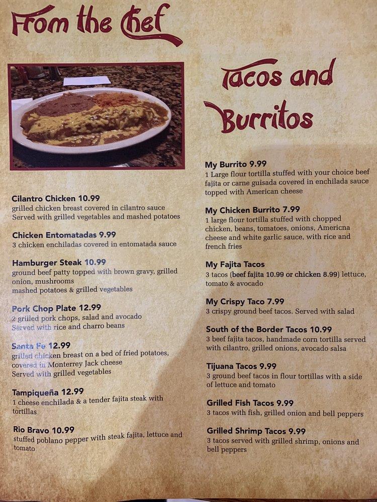 Menu at My Place Cafe, Edinburg, 308 N Closner Blvd