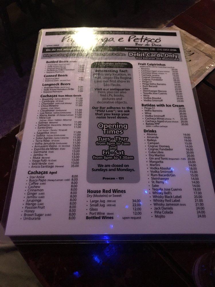 Menu em Papo, Pinga e Petisco pub & Bar, São Paulo