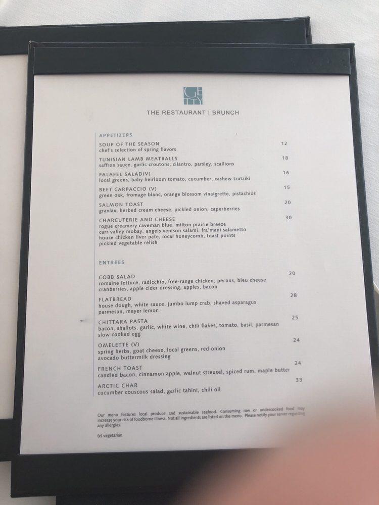 Menu at Restaurant at The Getty Center, Los Angeles