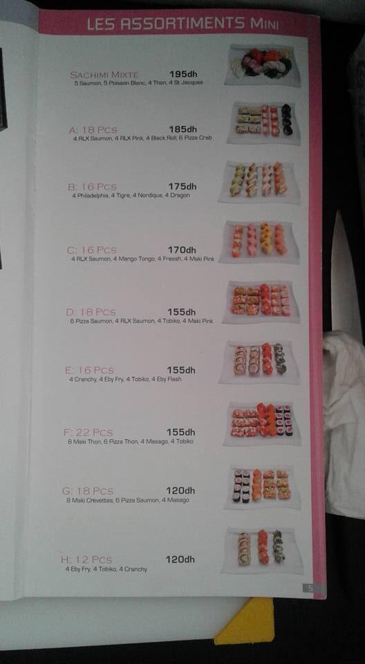 Menu at Sushi box maroc restaurant, M'diq