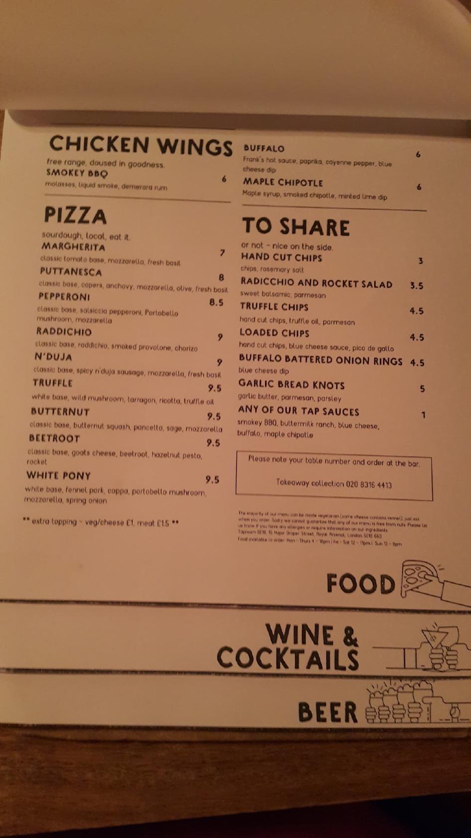 Menu at SALT Woolwich pub & bar, London