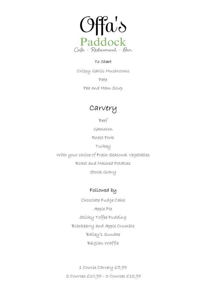 Menu at Yew Tree Restaurant, Rhuddlan