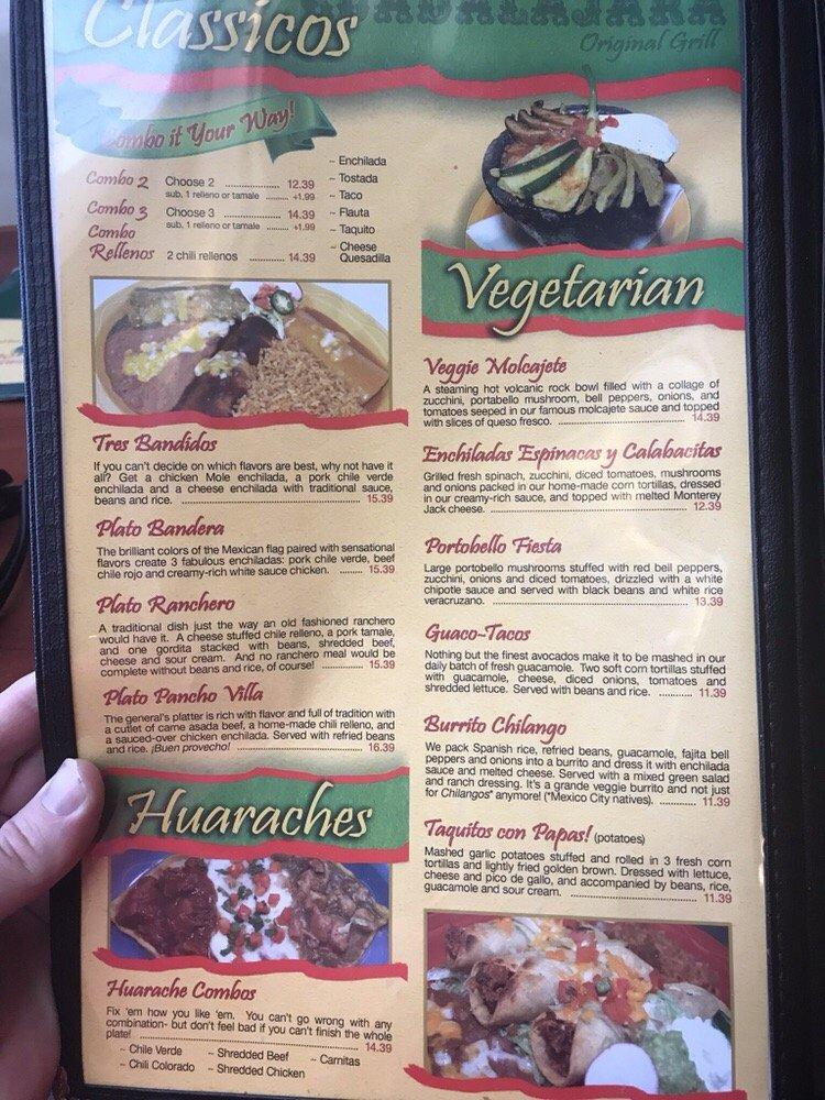 Menu at Guadalajara Original Grill pub & bar, Tucson, E Prince Rd