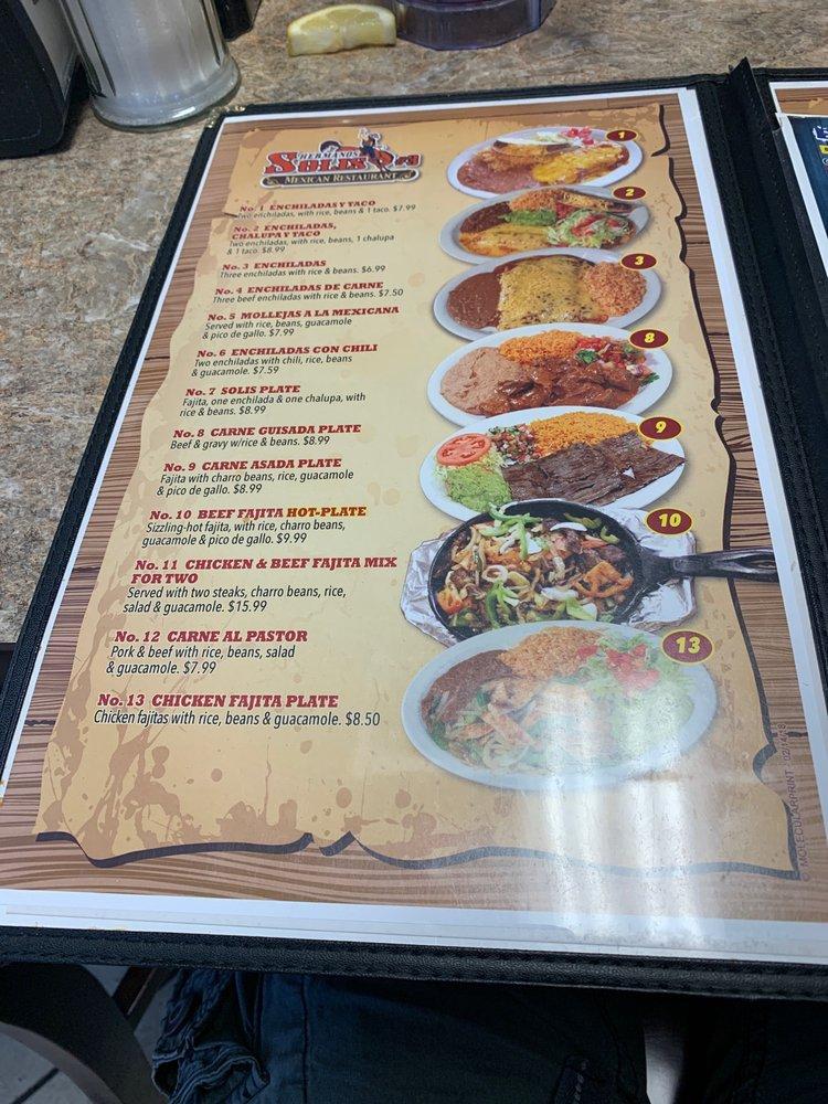 Menu at Hermanos Solis restaurant, Corpus Christi, 5409 Leopard St